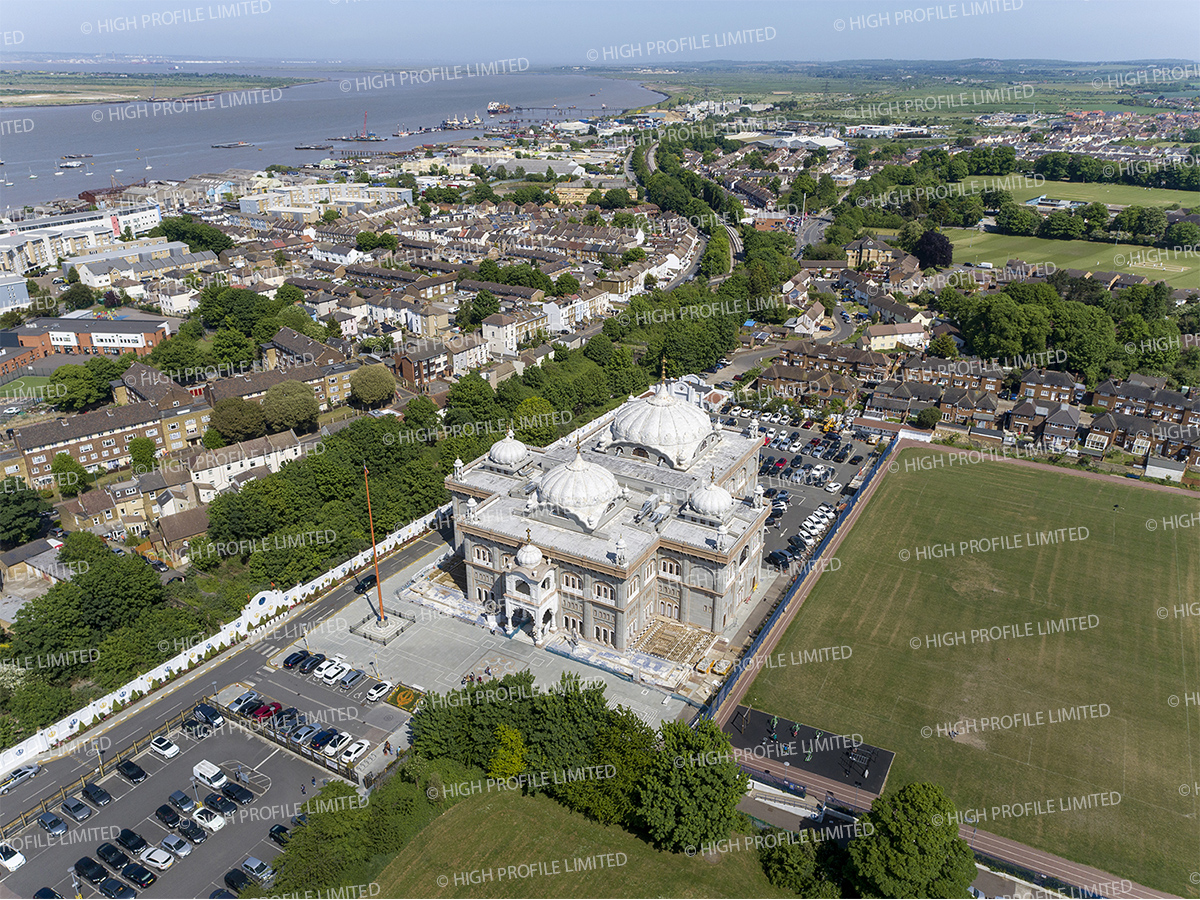 Guru Nanak Darbar Gurdwara Gravesend Aerial Photograph - High Profile ...